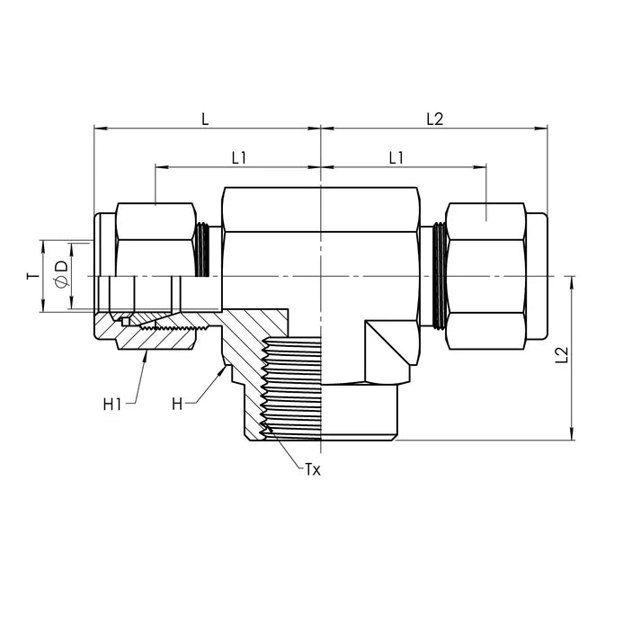 Instrumentation x Instrumentation x Female NPT Branch Tee, Stainless S ...